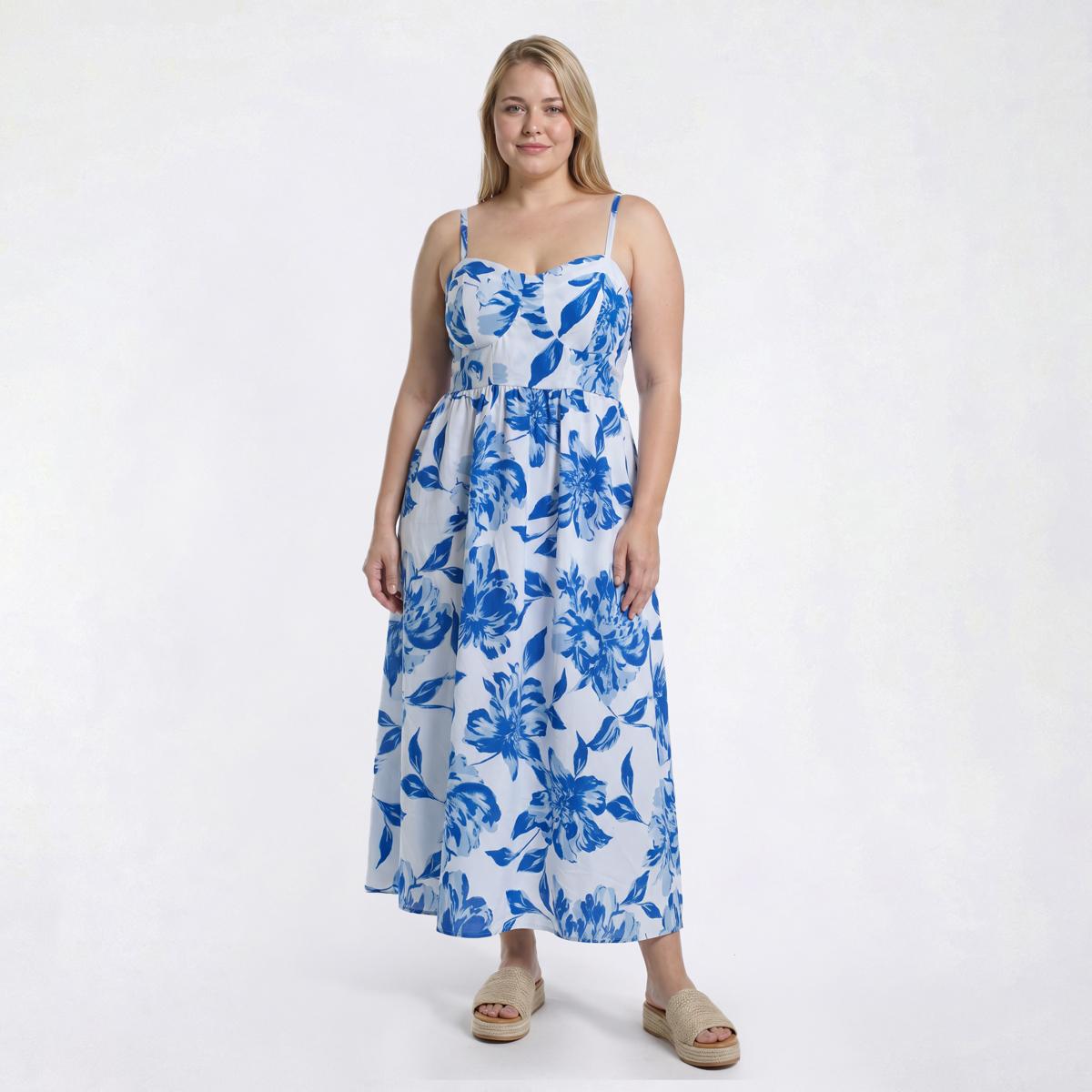 Click here for Juniors Plus Jolie & Joy Floral A-Line Midi Dress prices